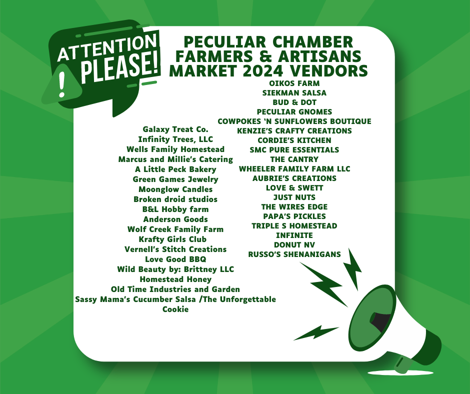 Farmers & Artisans Market - Peculiar Area Chamber of Commerce